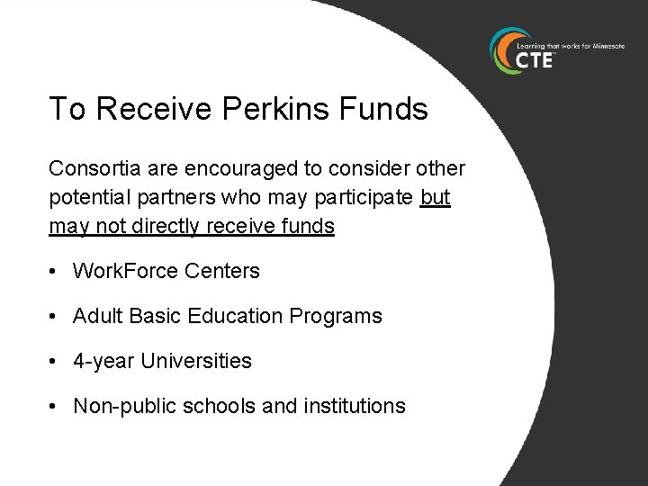 Perkins Governance 2012 2013 Funding Requirements Perkins Fiscal