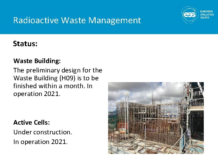 Radioactive Waste Management in the Waste building H