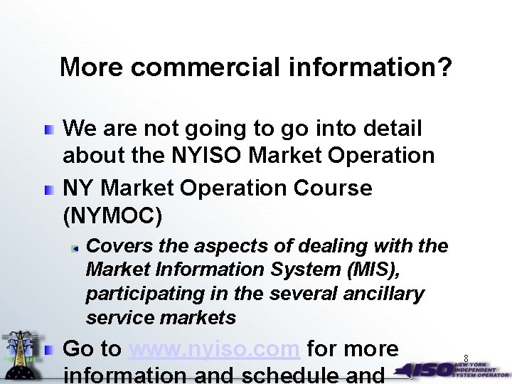 Session 4 The New York Control Area NYCA