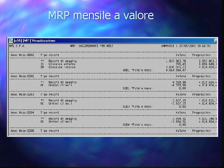 MRP Material Requirements Planning MRP n Formalizzato da