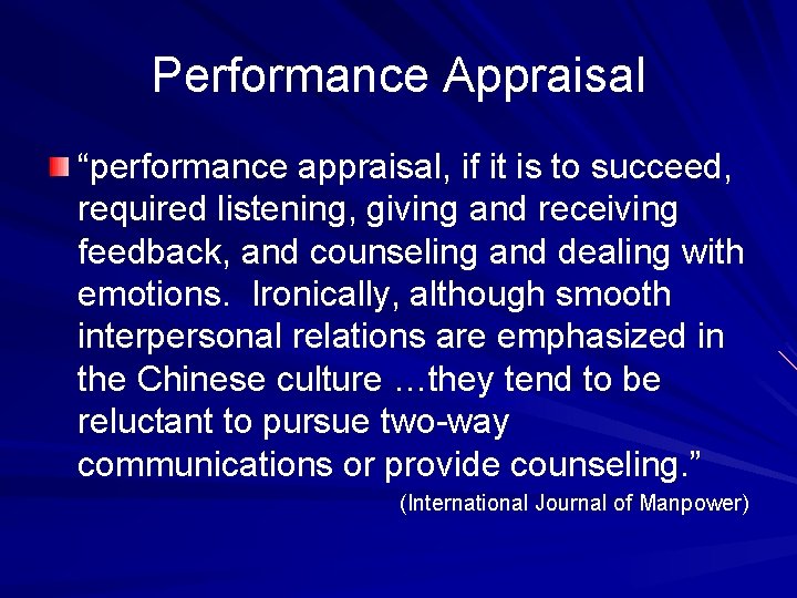 Performance Appraisal of International Employees Presented by Tat