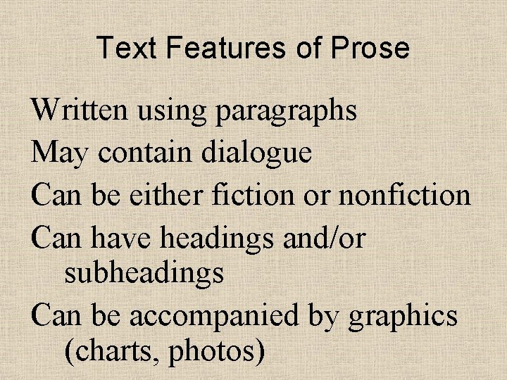 What type of prose is this Understanding the