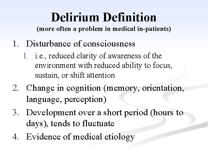 DELIRIUM DEMENTIA AND AMNESTIC and OTHER COGNITIVE DISORDERS