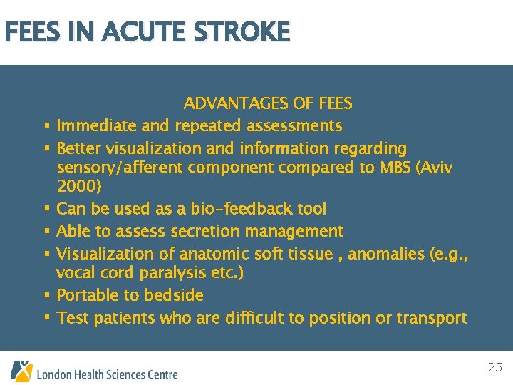 STROKE AND FIBEROPTIC ENDOSCOPIC EVALUATION OF SWALLOWING FEES