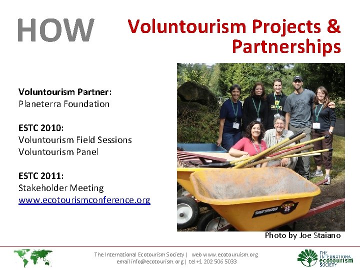 Voluntourism Guidelines Project The International Ecotourism Society ...
