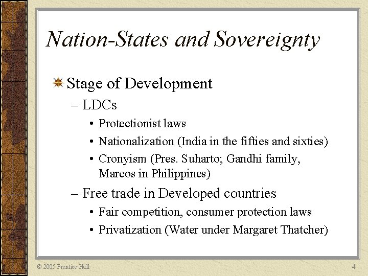 Chapter 5 The Political Legal and Regulatory Environments