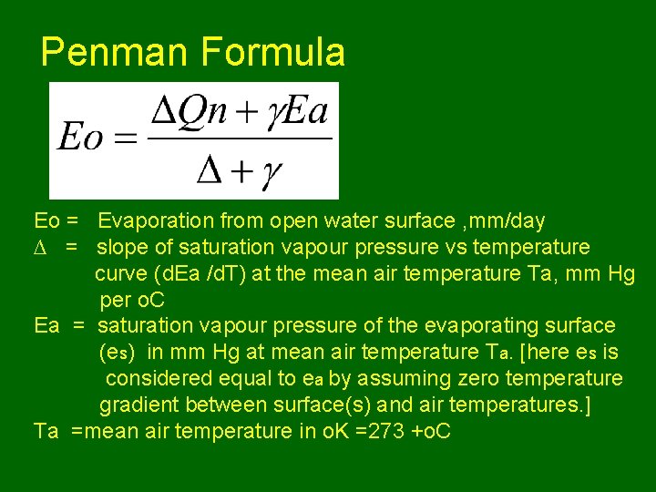 Lecture 4 Evapotranspiration measurement of ET Lysimeter Field