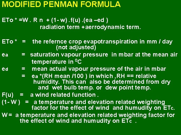 Lecture 4 Evapotranspiration measurement of ET Lysimeter Field