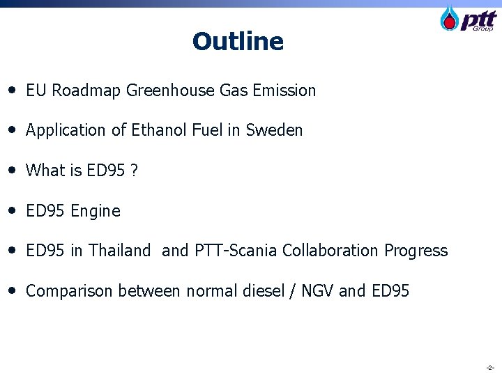 Outline EU Roadmap Greenhouse Gas Emission Application of