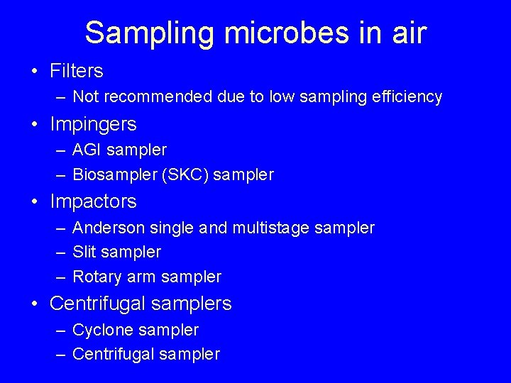 Sampling and detection of microorganisms in the environment