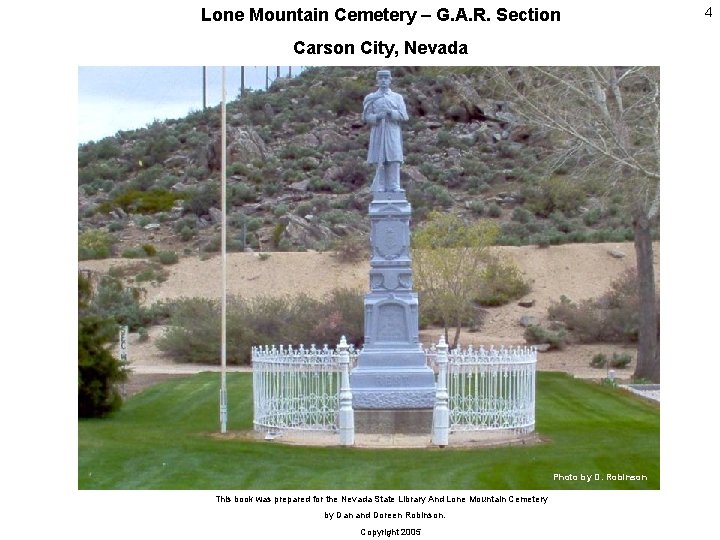ORMSBY COUNTY CIVIL WAR VETERANS Lone Mountain Cemetery