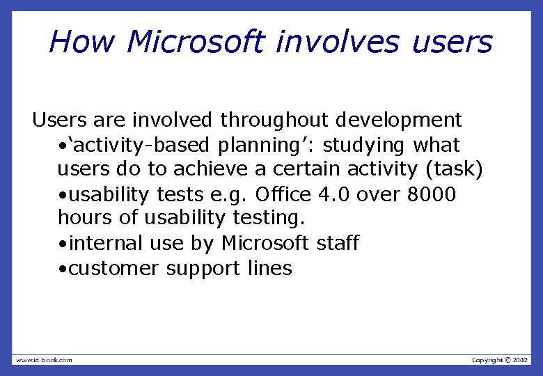 Usercentered approaches to interaction design Overview Why involve
