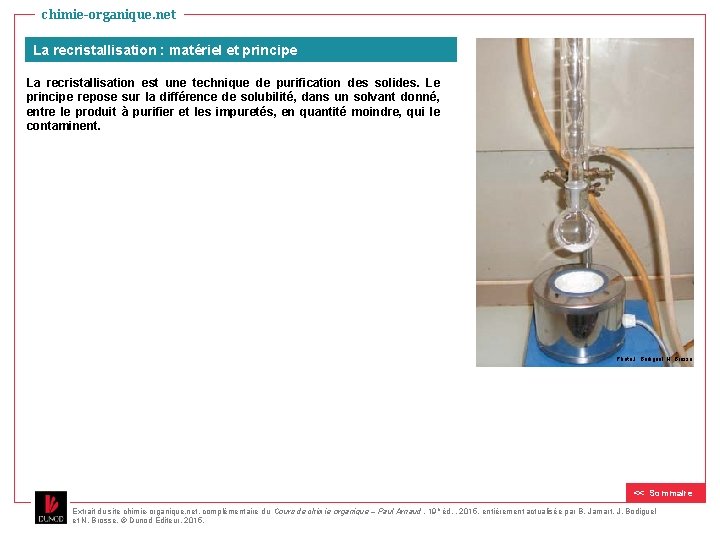 chimieorganique net LES TECHNIQUES DE PURIFICATION LA RECRISTALLISATION