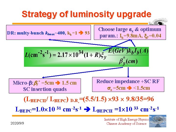Design commissioning and luminosity upgrade of the BEPCII
