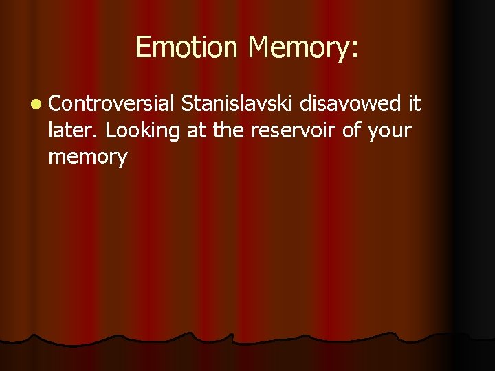 Constantin Stanislavski Lesson One To read and understand