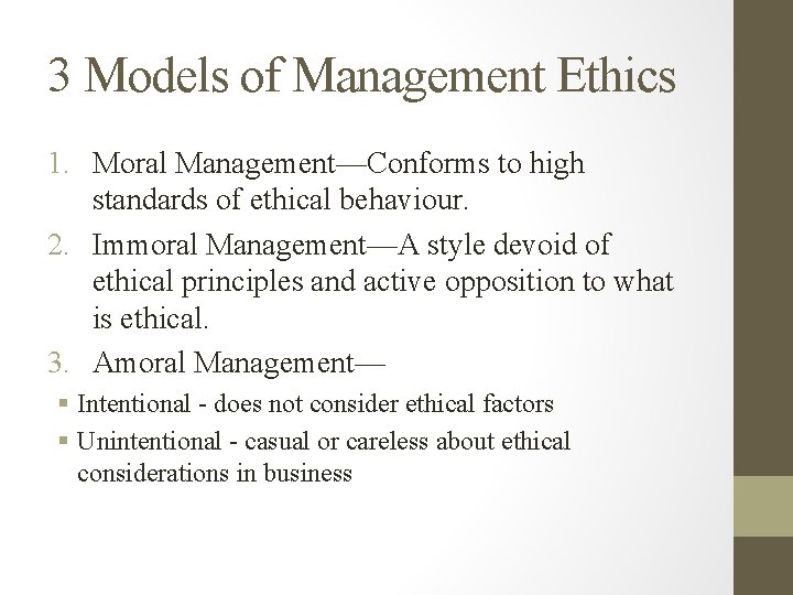 BUSINESS ETHICS AS A KEY FACTOR IN CORPORATE