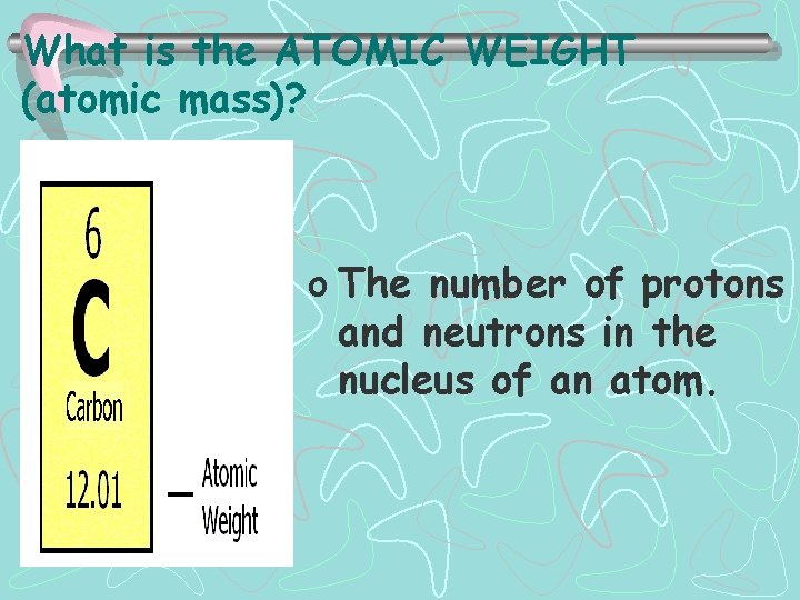The Periodic Table Chapter 6 Why is the