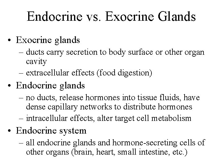Chapter 17 Endocrine System Overview Hypothalamus and pituitary