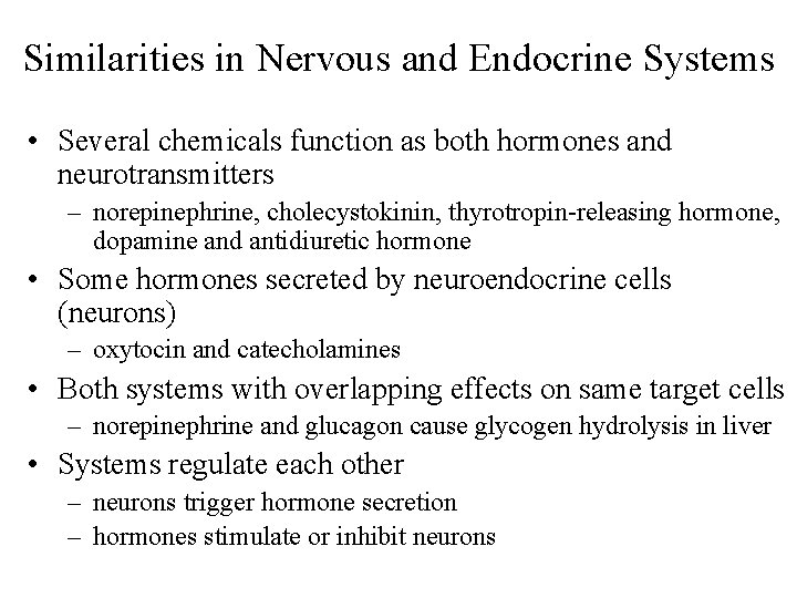 Chapter 17 Endocrine System Overview Hypothalamus and pituitary