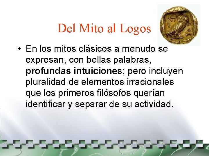 Del Mito al Logos Inicio de la Filosofa