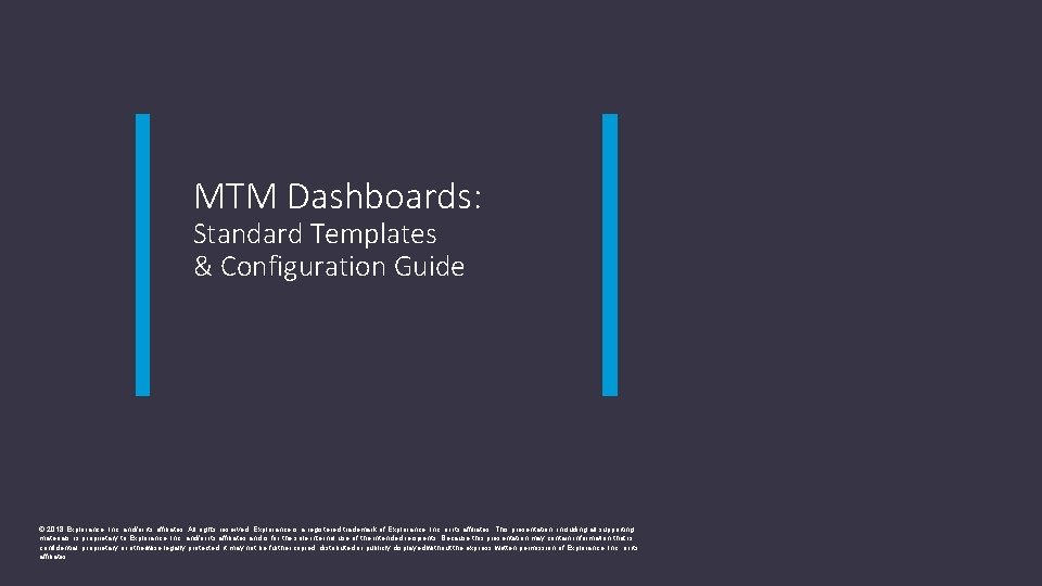 MTM Dashboards Standard Templates Configuration Guide 2018 Explorance
