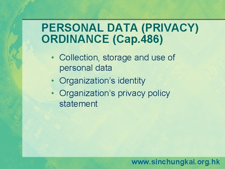 IT REGULATORY FRAMEWORK IN HONG KONG The Chinese