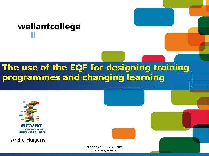 The use of the EQF for designing training