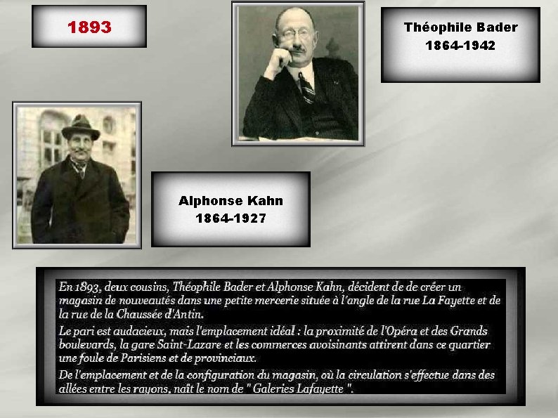 1893 Thophile Bader 1864 1942 Alphonse Kahn 1864