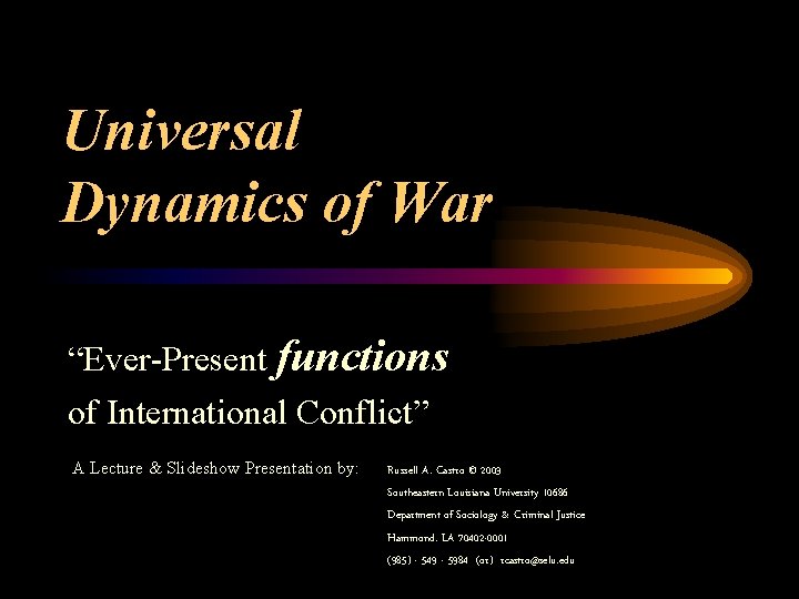 Universal Dynamics of War EverPresent functions of International