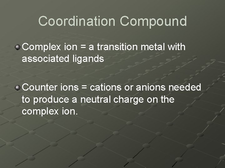 Coordination Chemistry A basic introduction with a critical