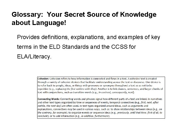Getting Started with the CA ELD Standards Slide