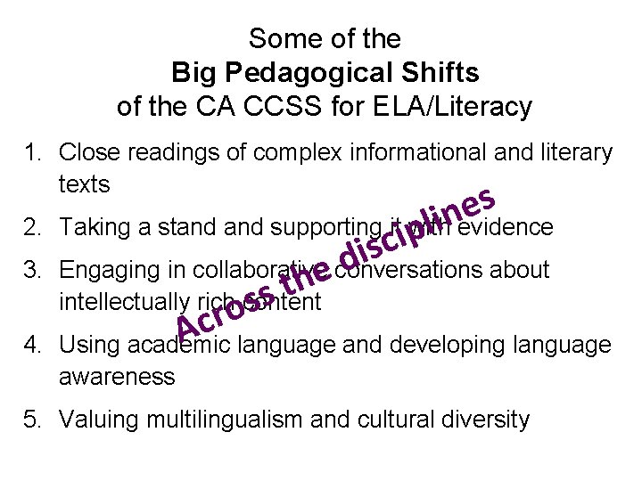 Getting Started with the CA ELD Standards Slide