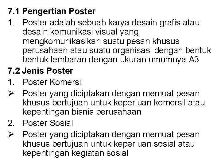 DESKOMVIS 1 TOPIK 7 PEMBUATAN KARYA DESAIN POSTER