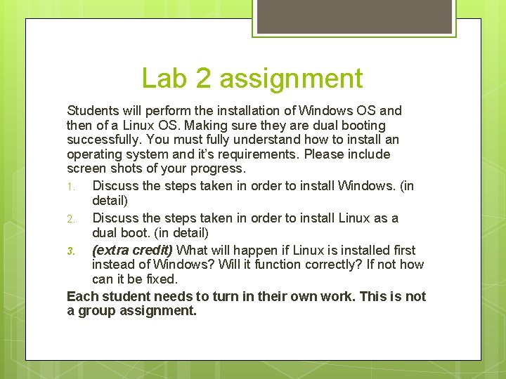 Lab 2 Operating Systems CSCI 6303 Principles of