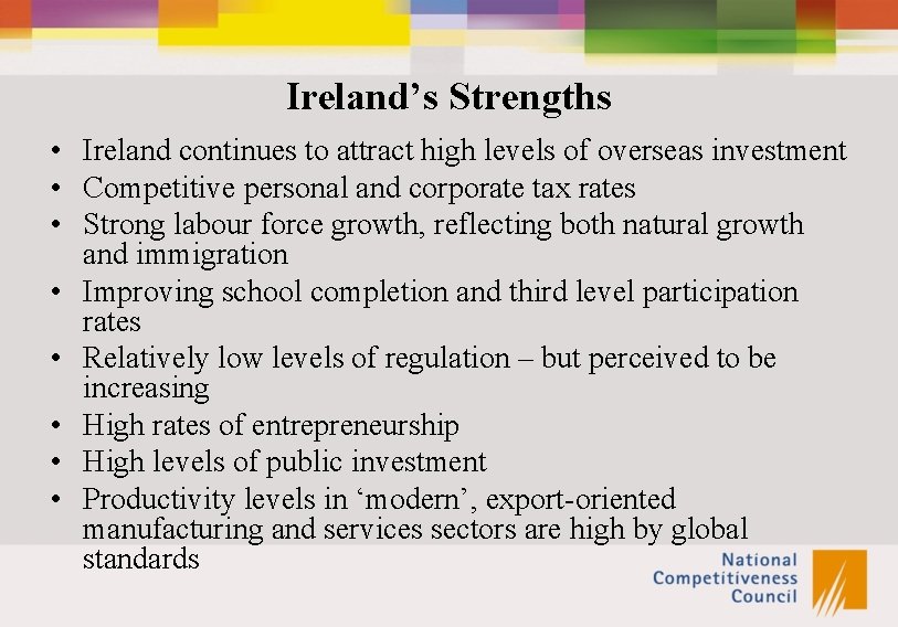 Economic Context for Skills Development Overview of Irelands