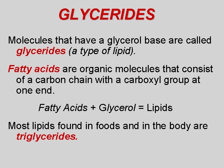 WHAT ARE LIPIDS Presentation prepared by Alice F