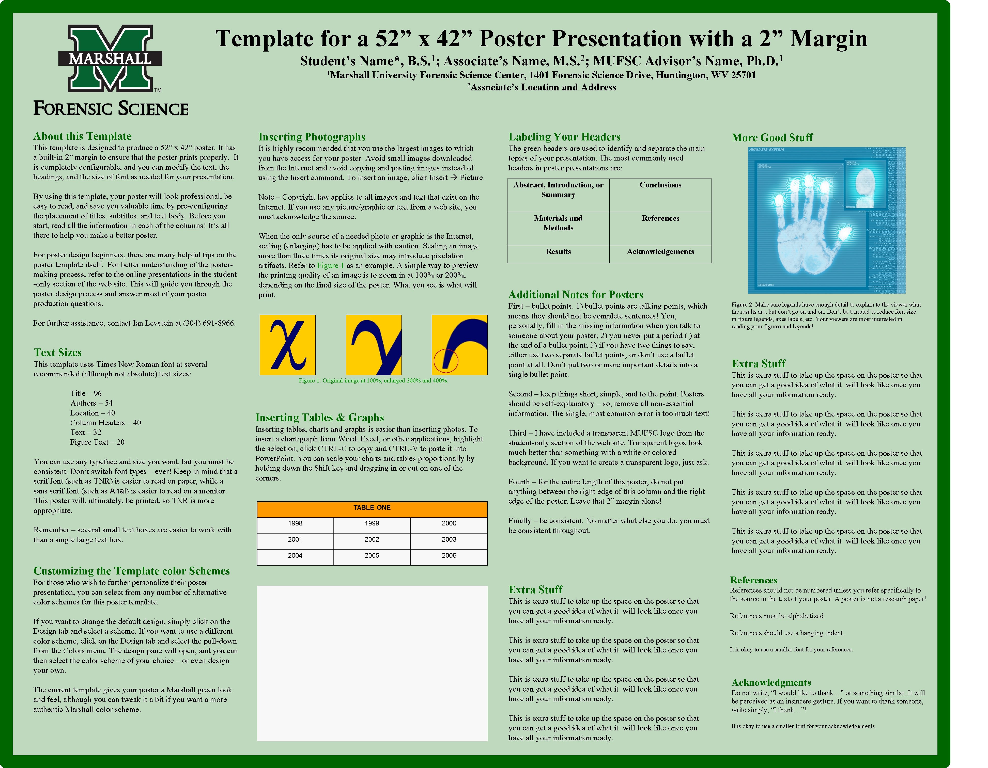 Template for a 52 x 42 Poster Presentation
