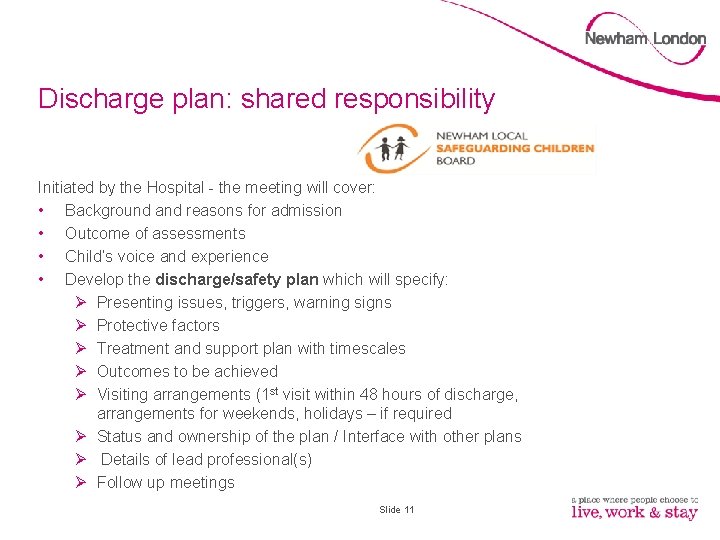 DISCHARGE AND SAFETY PLANNING PROTOCOL FOR CHILDREN AND