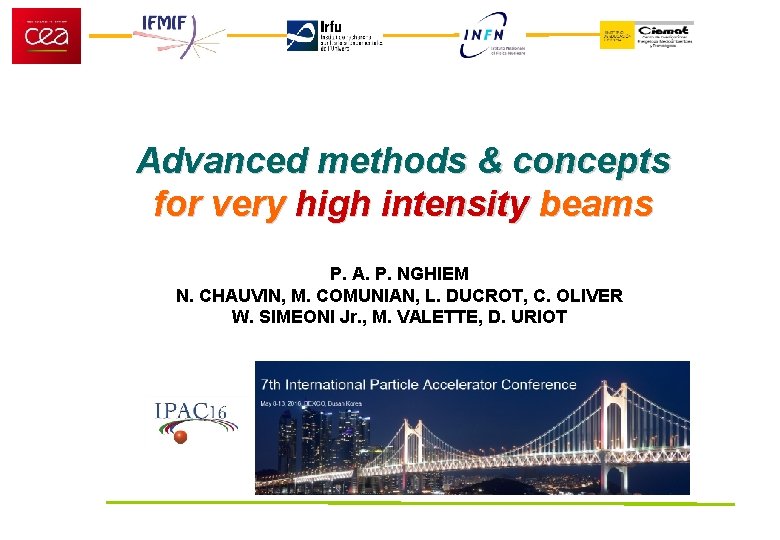Advanced methods concepts for very high intensity beams