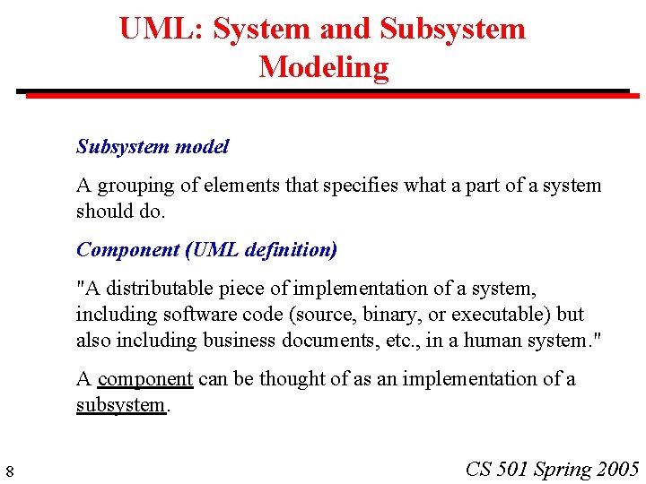 CS 501 Software Engineering Lecture 13 System Architecture