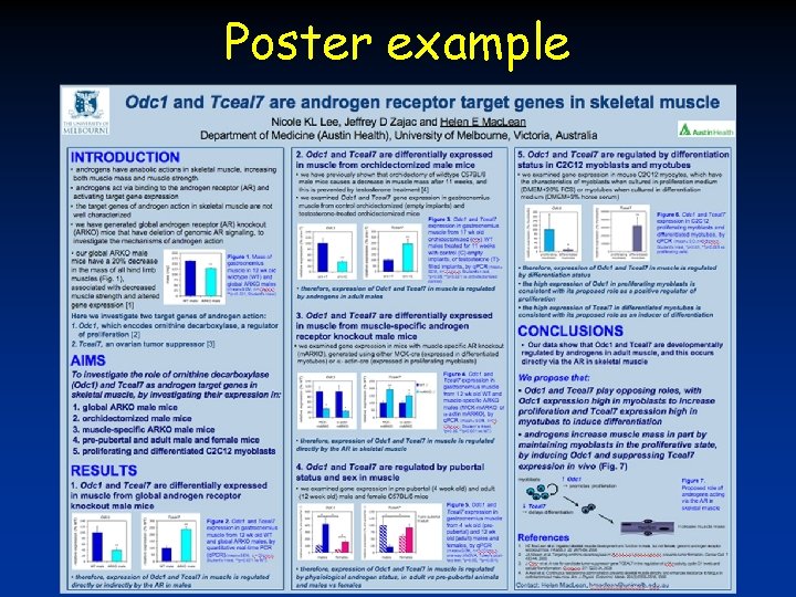 Preparing and presenting your poster Helen Mac Lean