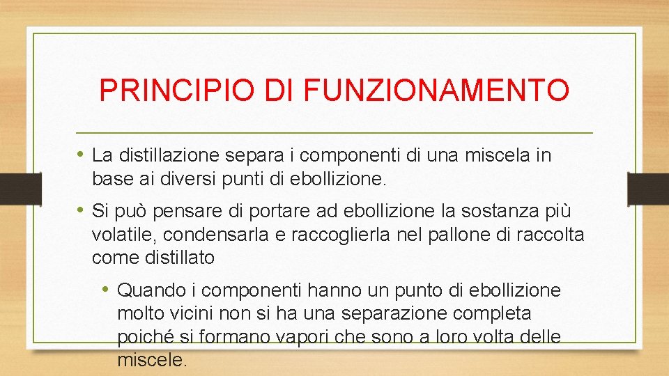 CHIMICA DISTILLAZIONE E ELETTROLISI DELLACQUA Dalle trasformazioni fisiche