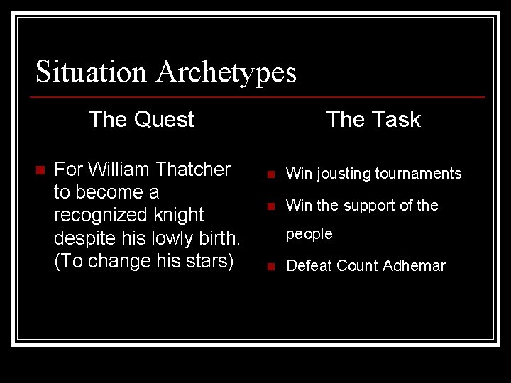 A Knights Tale Discovering Archetypes within Visual Literature