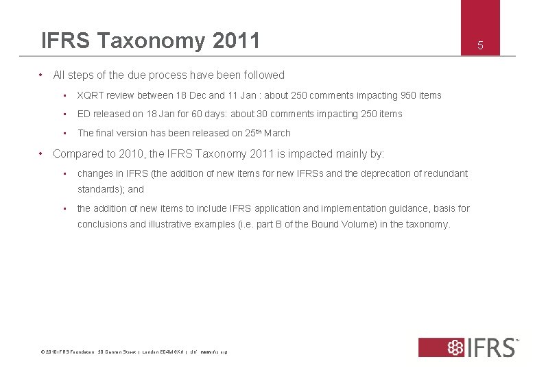 International Financial Reporting Standards The IFRS Taxonomy Today