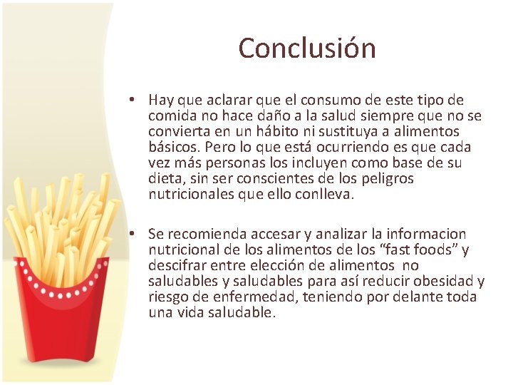 El Impacto en la Alimentacin de Fast Food