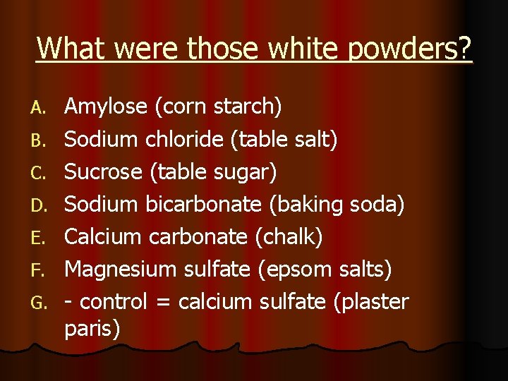 The Mystery Powder Challenge Background Information 1 Define