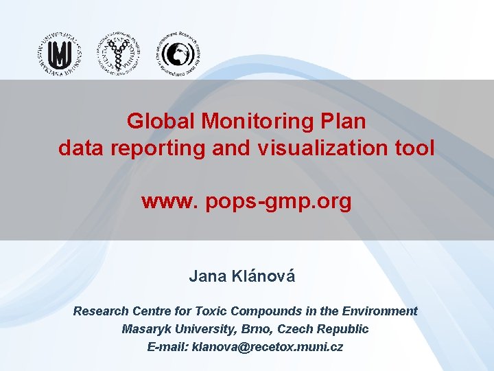 Global Monitoring Plan data reporting and visualization tool