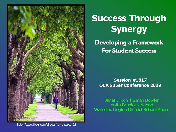 Success Through Synergy Developing a Framework For Student