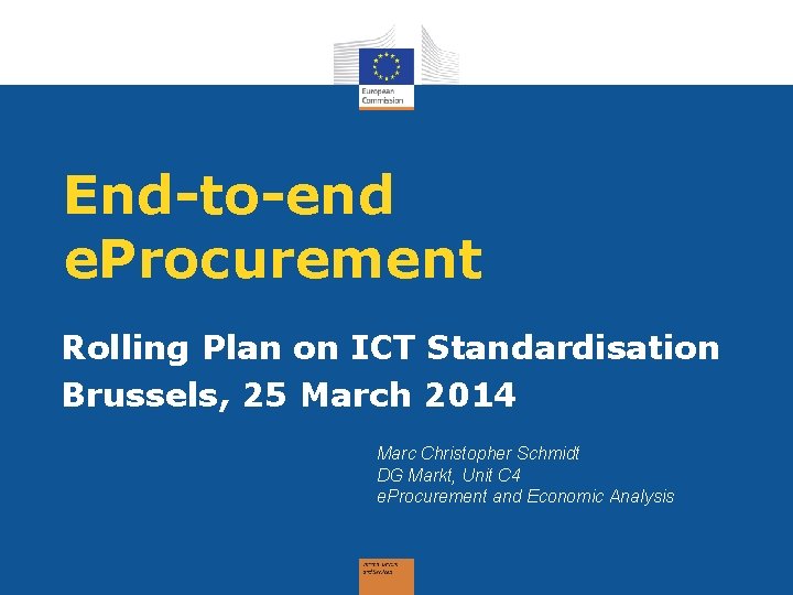 Endtoend e Procurement Rolling Plan on ICT Standardisation