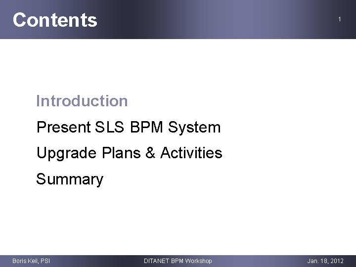 Paul Scherrer Institut Swiss Light Source BPM System